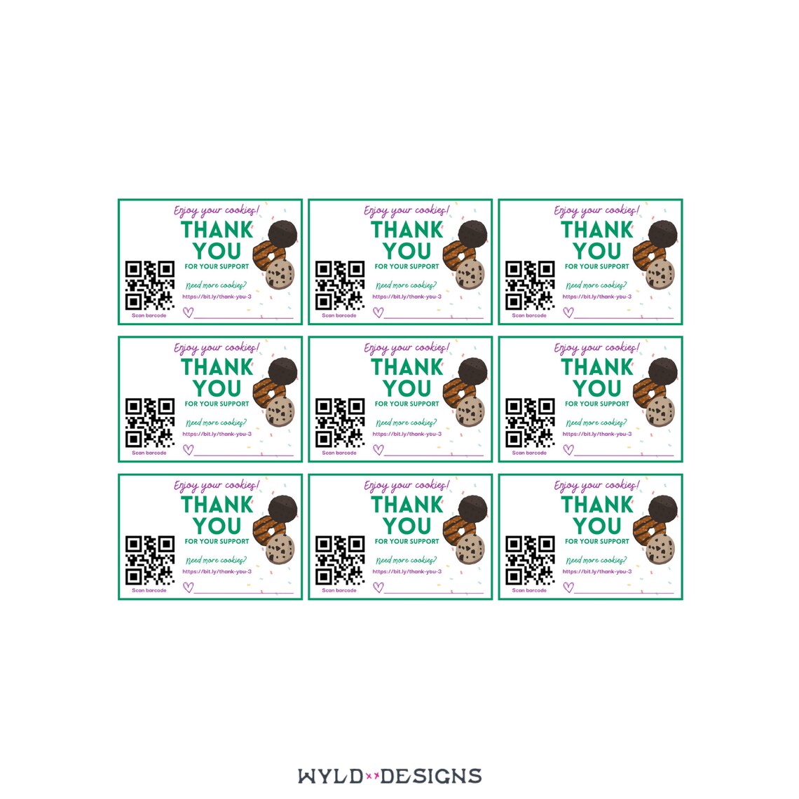Girl Scout Cookie Thank You Card, Custom Girl Scout Card, Girl Scout ...