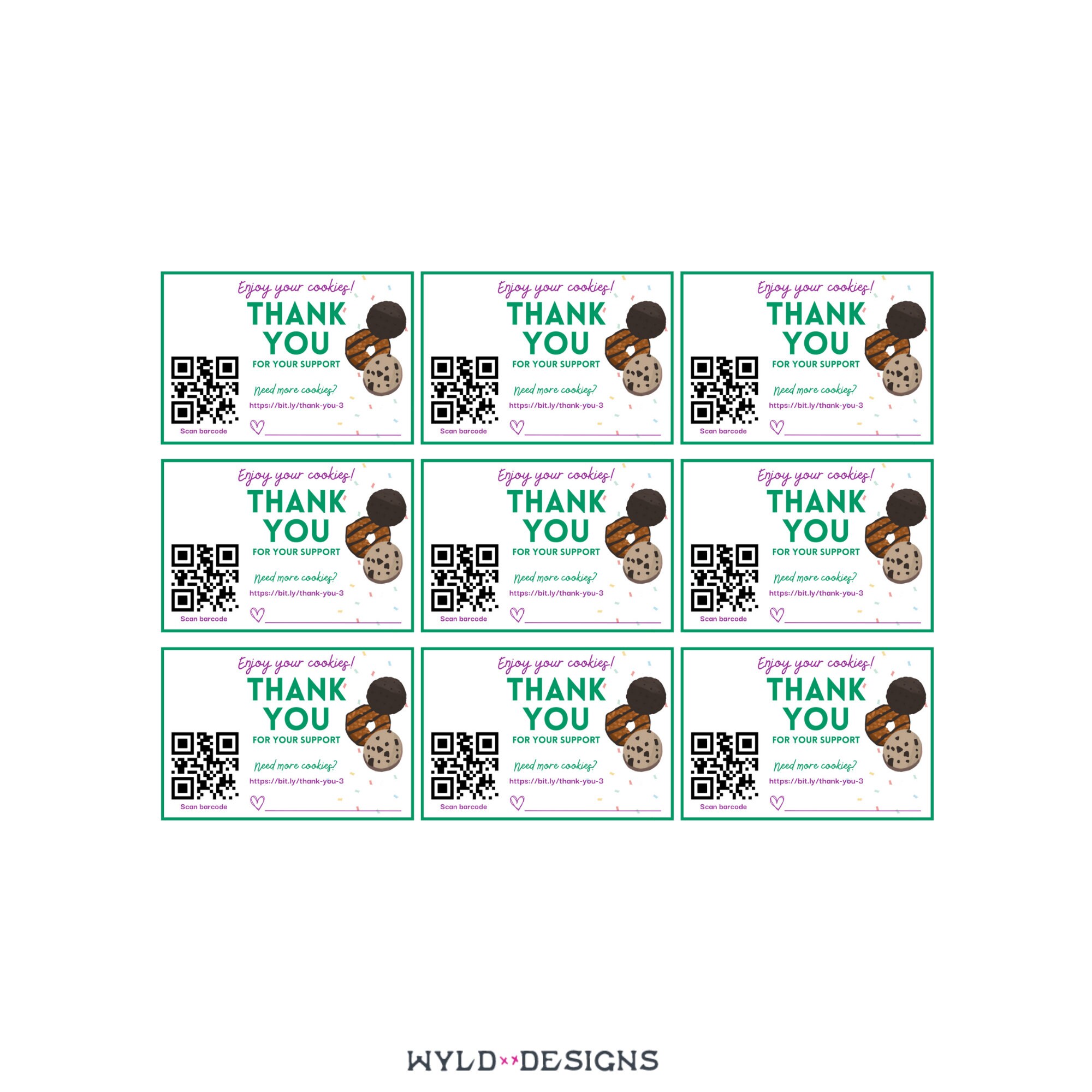 Girl Scout Cookie Thank You Card, Custom Girl Scout Card, Girl Scout ...