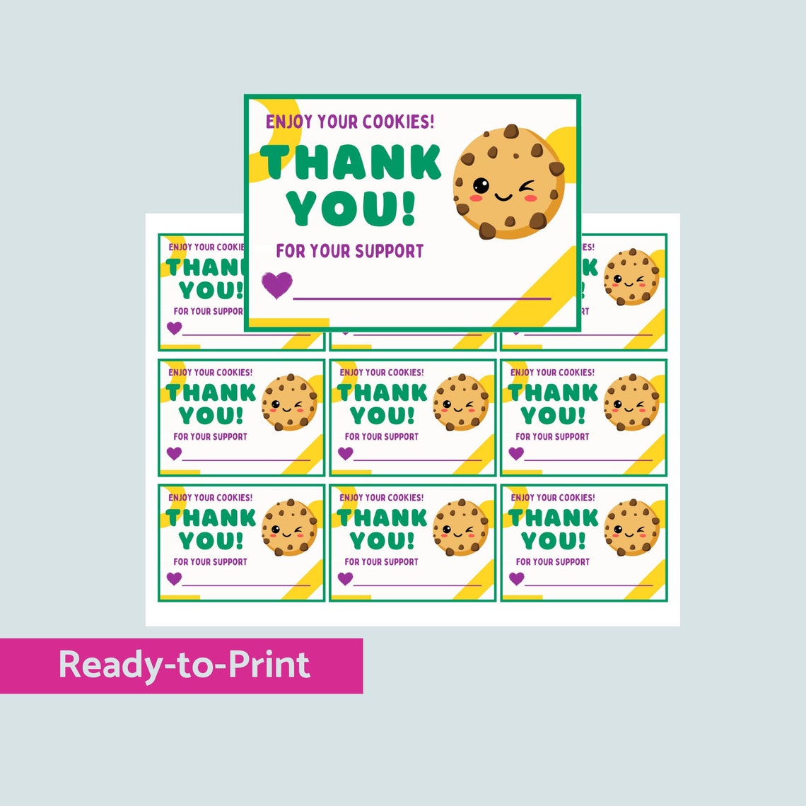 Girl Scout Cookie Thank You Card, Girl Scout Thank You Note, Girl Scout ...