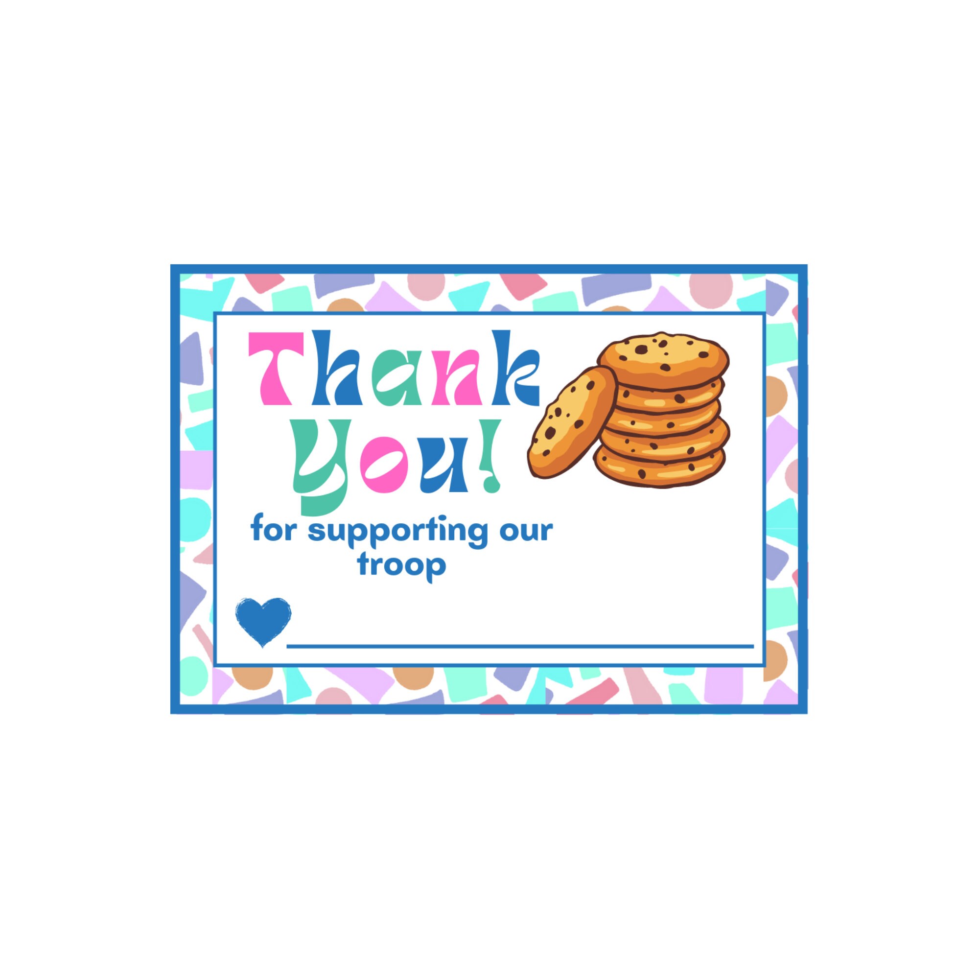 Girl Scout Cookie Thank You Card, Girl Scout Card, Girl Scout Cookie ...