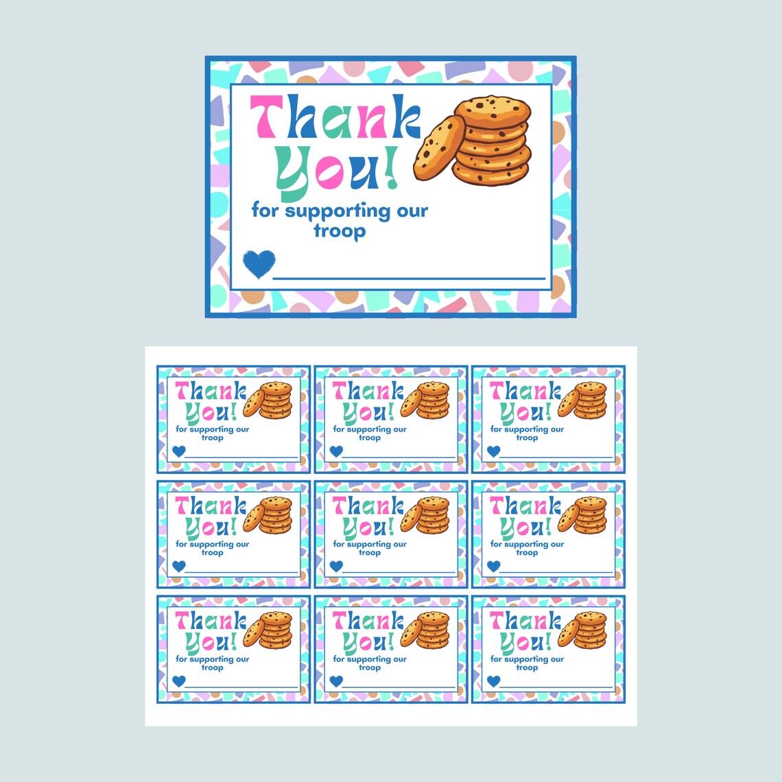 Girl Scout Cookie Thank You Card, Girl Scout Card, Girl Scout Cookie ...