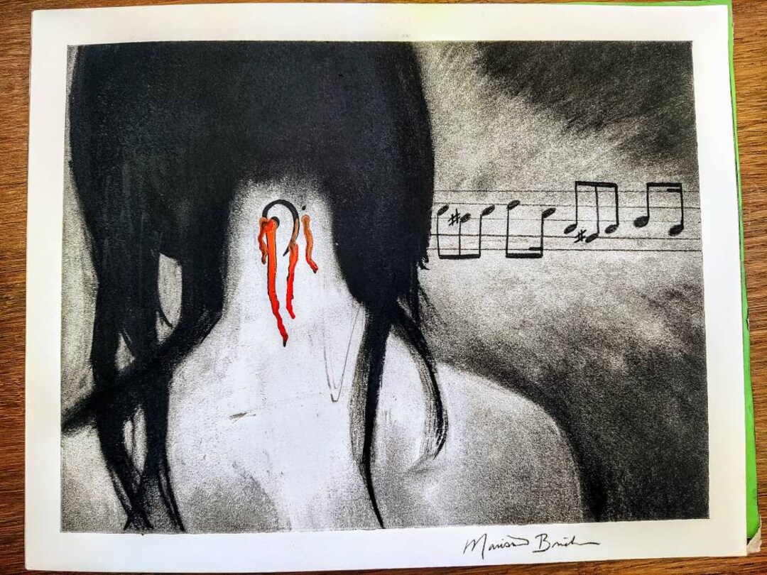 ORIGINAL Charcoal Tattoo Girl - Etsy