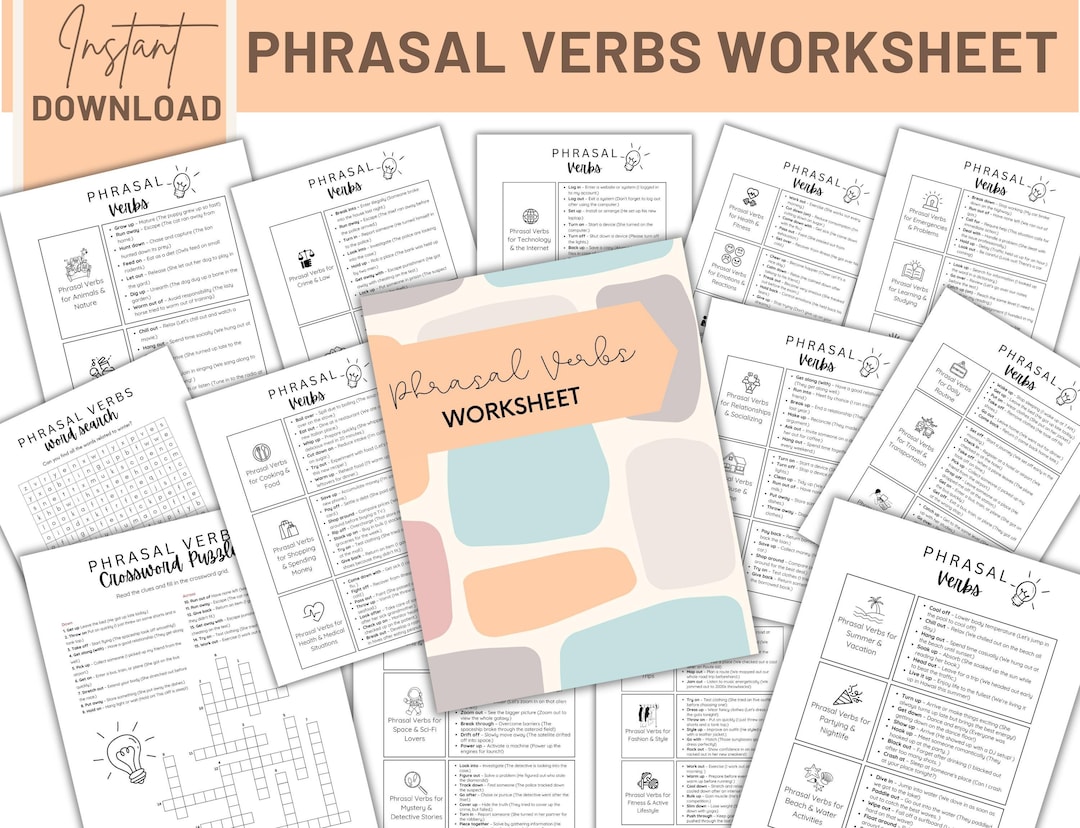 Phrasal Verbs ESL Worksheet | English Grammar Activities | Printable ...
