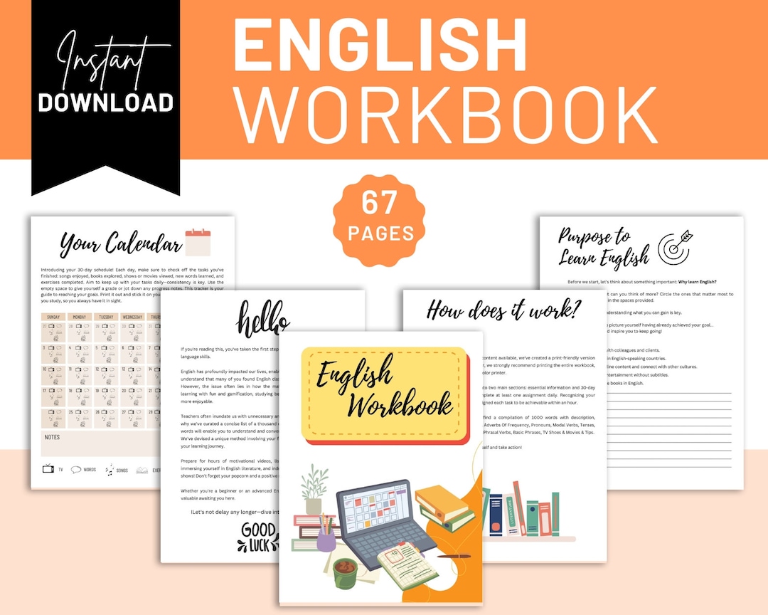 English Workbook | Language Learning Workbook | English Educational ...