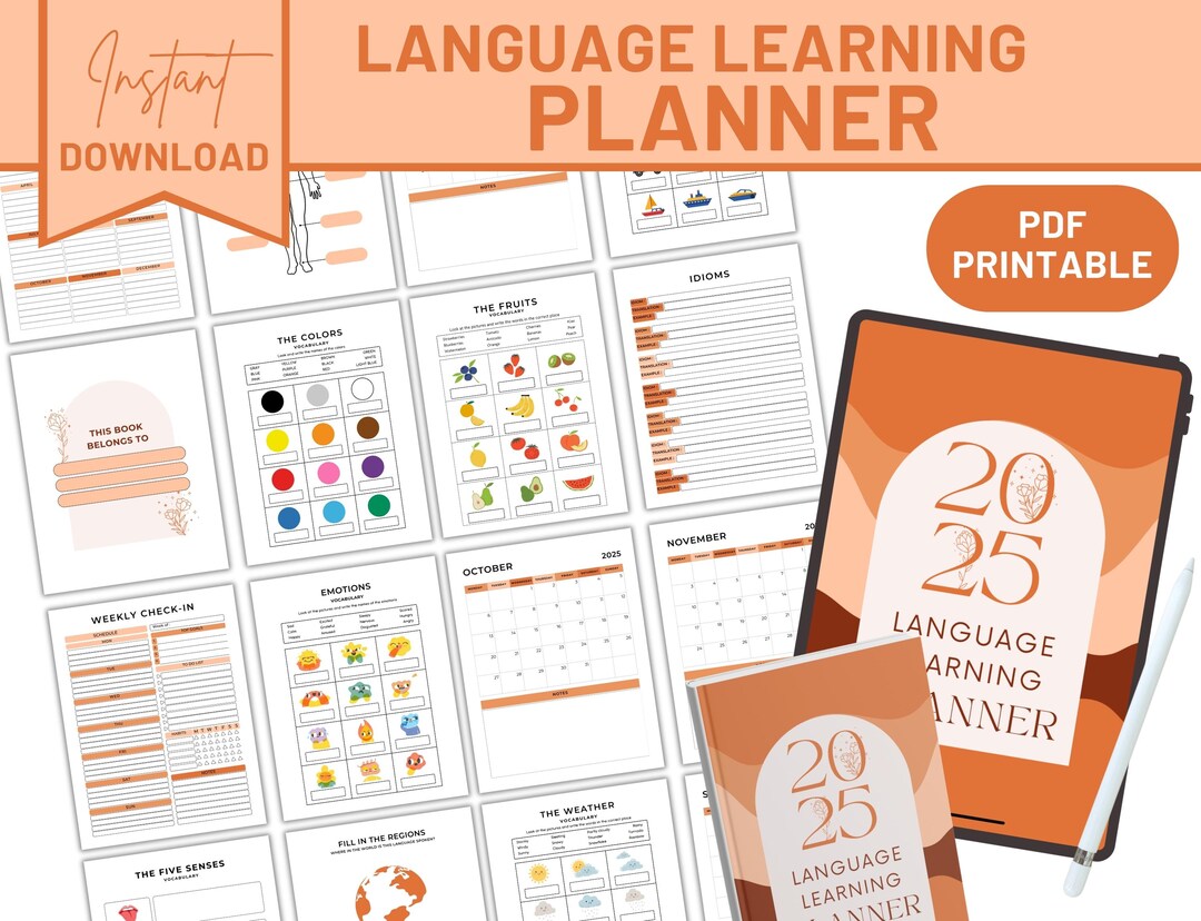 Language Learning Planner Tracker 2025 | Printable & Digital | Language ...