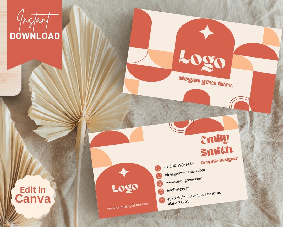 Boho Business Cards for Small Business | Business Cards Editable in ...