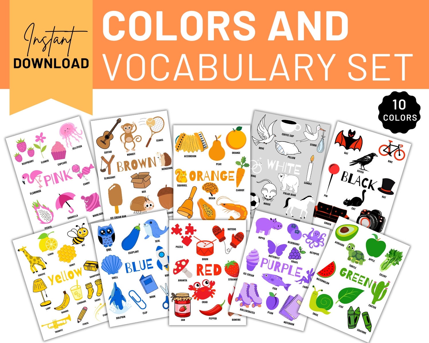 Colors and Vocabulary Set | Learning Resource for Kids | Educational ...