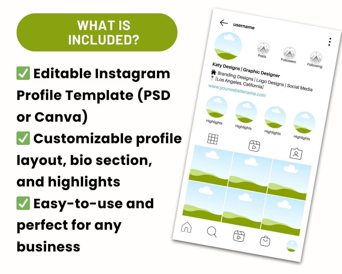 Editable Instagram Profile Template | Social Media Branding | Instagram ...