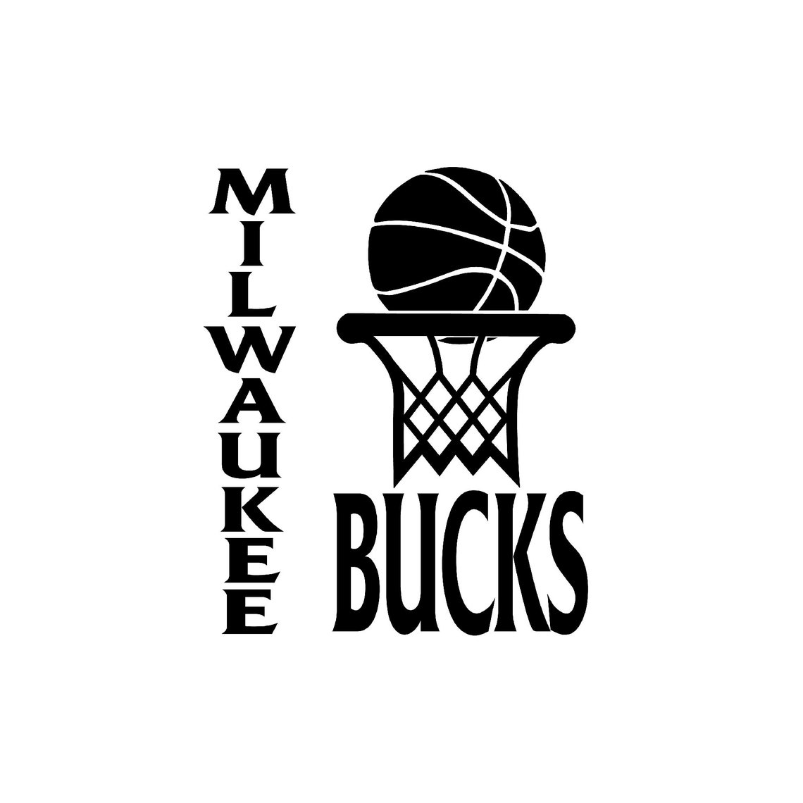 Milwaukee Bucks SVG Vector Digital Design Basketball NBA Wall | Etsy