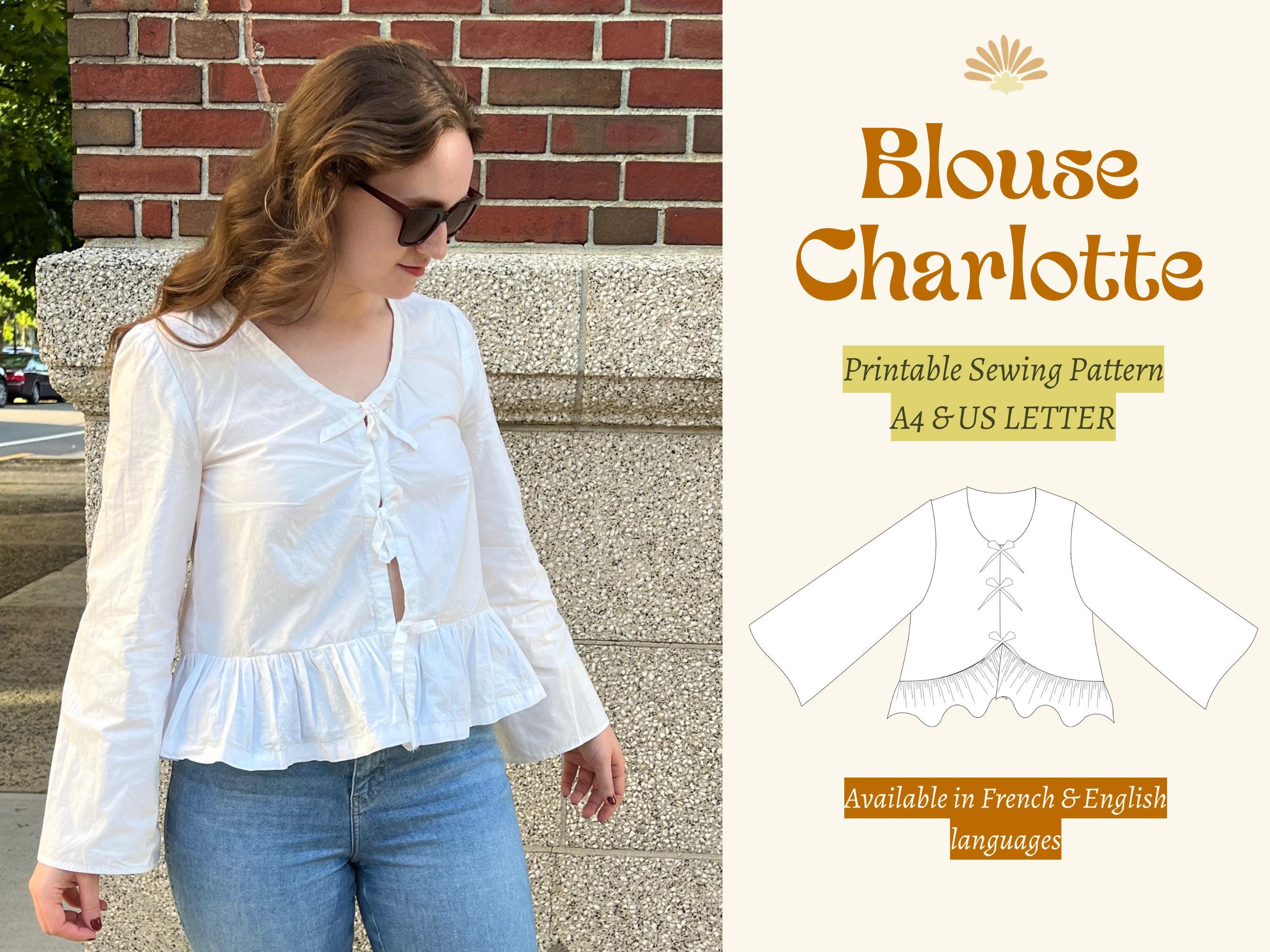 Peplum Blouse Sewing Pattern | Copenhagen Top| Printable Sewing Pattern ...