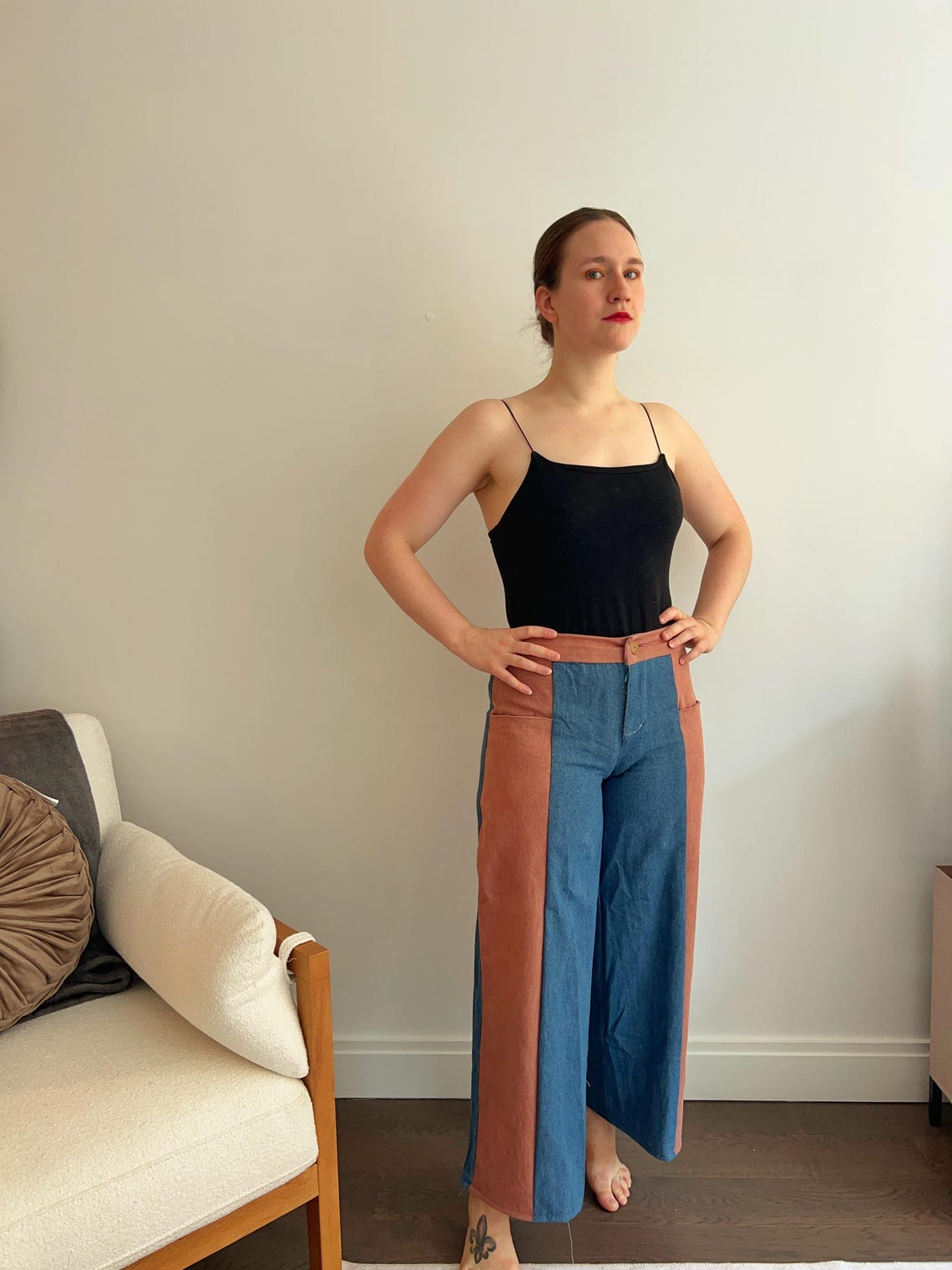 Wide Leg Pants Sewing Pattern Polly | Side Pockets | Printable Sewing ...