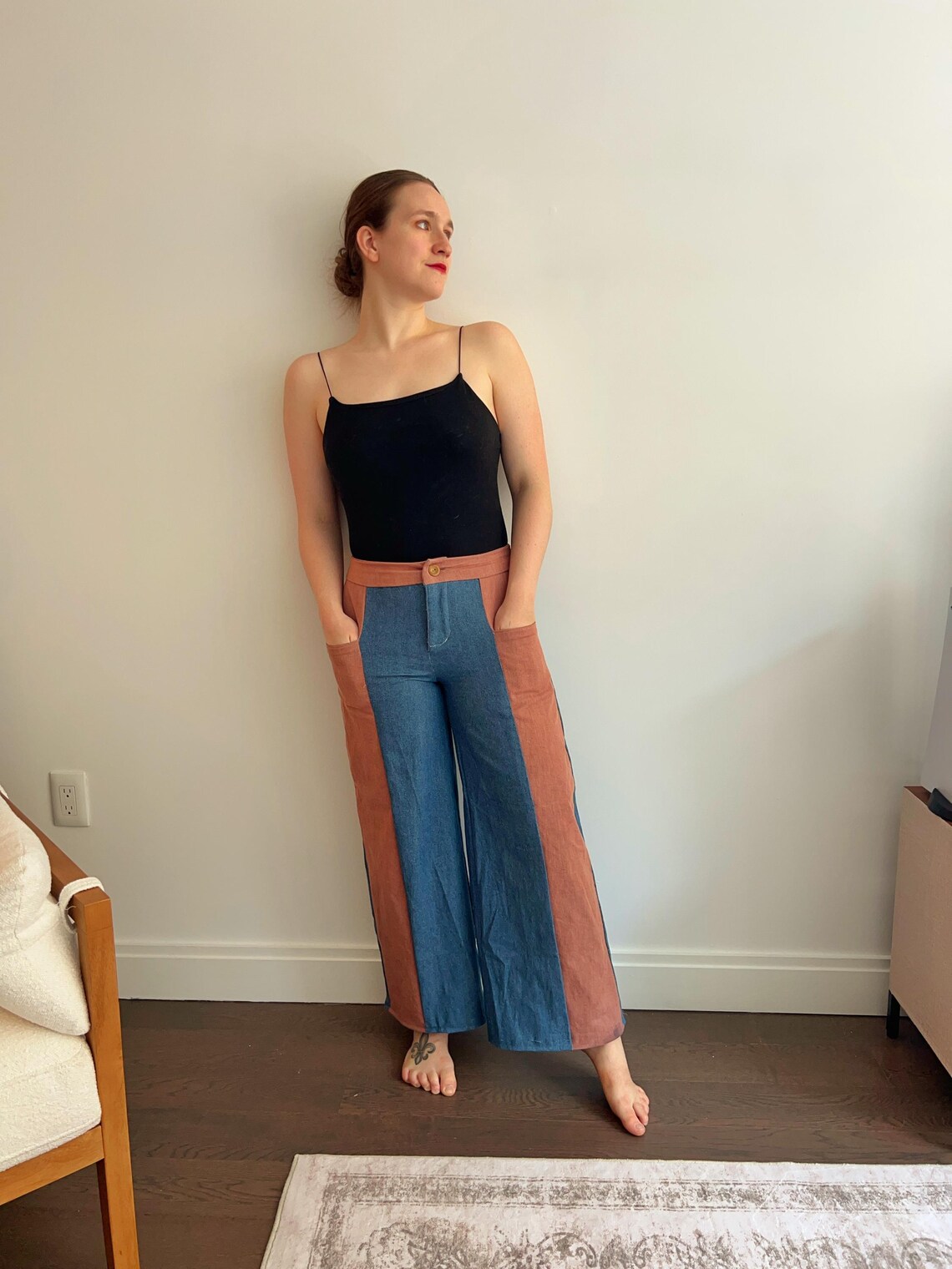 Wide Leg Pants Sewing Pattern Polly | Side Pockets | Printable Sewing ...