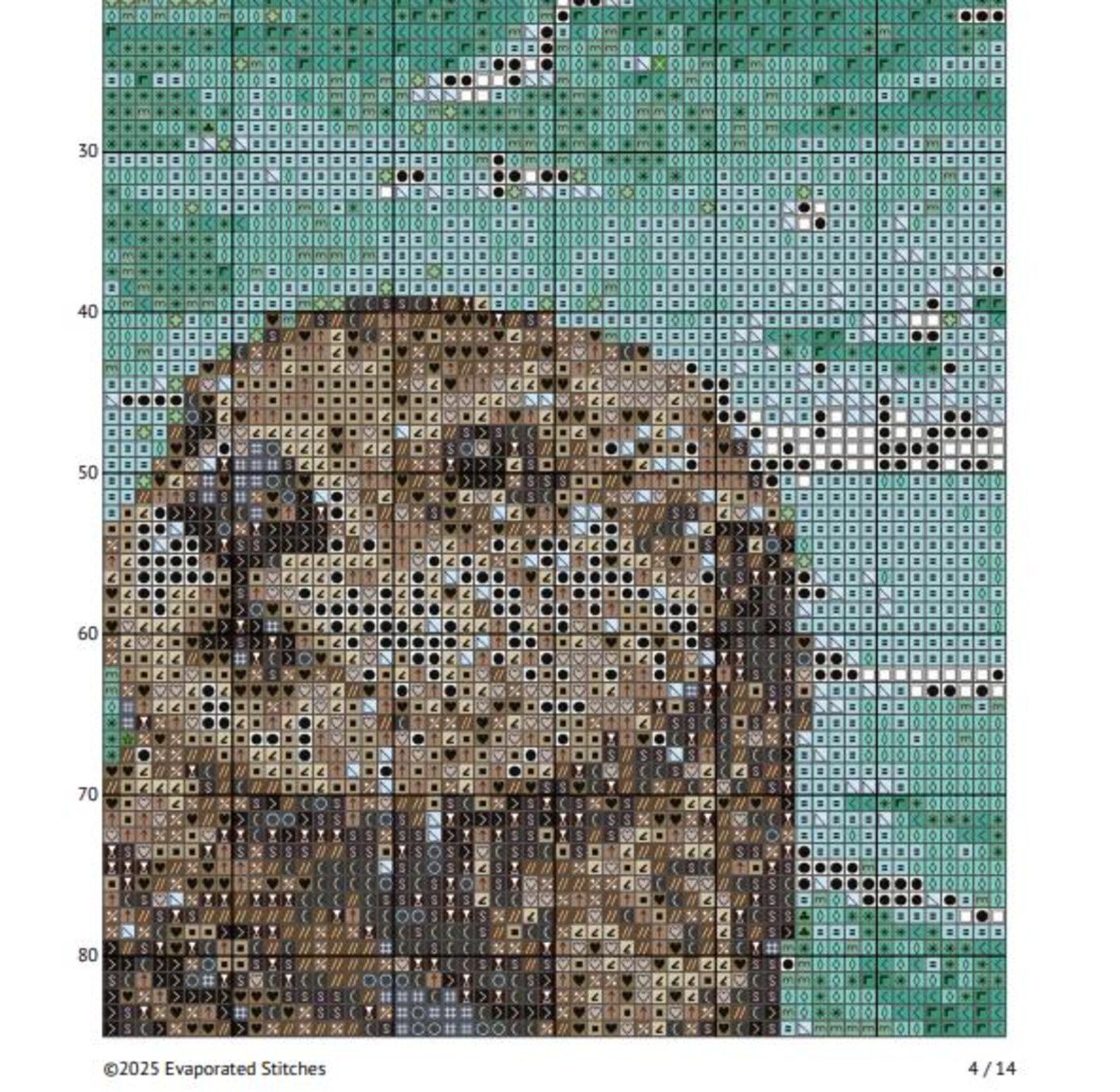 Otter Watercolor Cross Stitch Pattern - Design Size: 200 X 200 Stitches ...