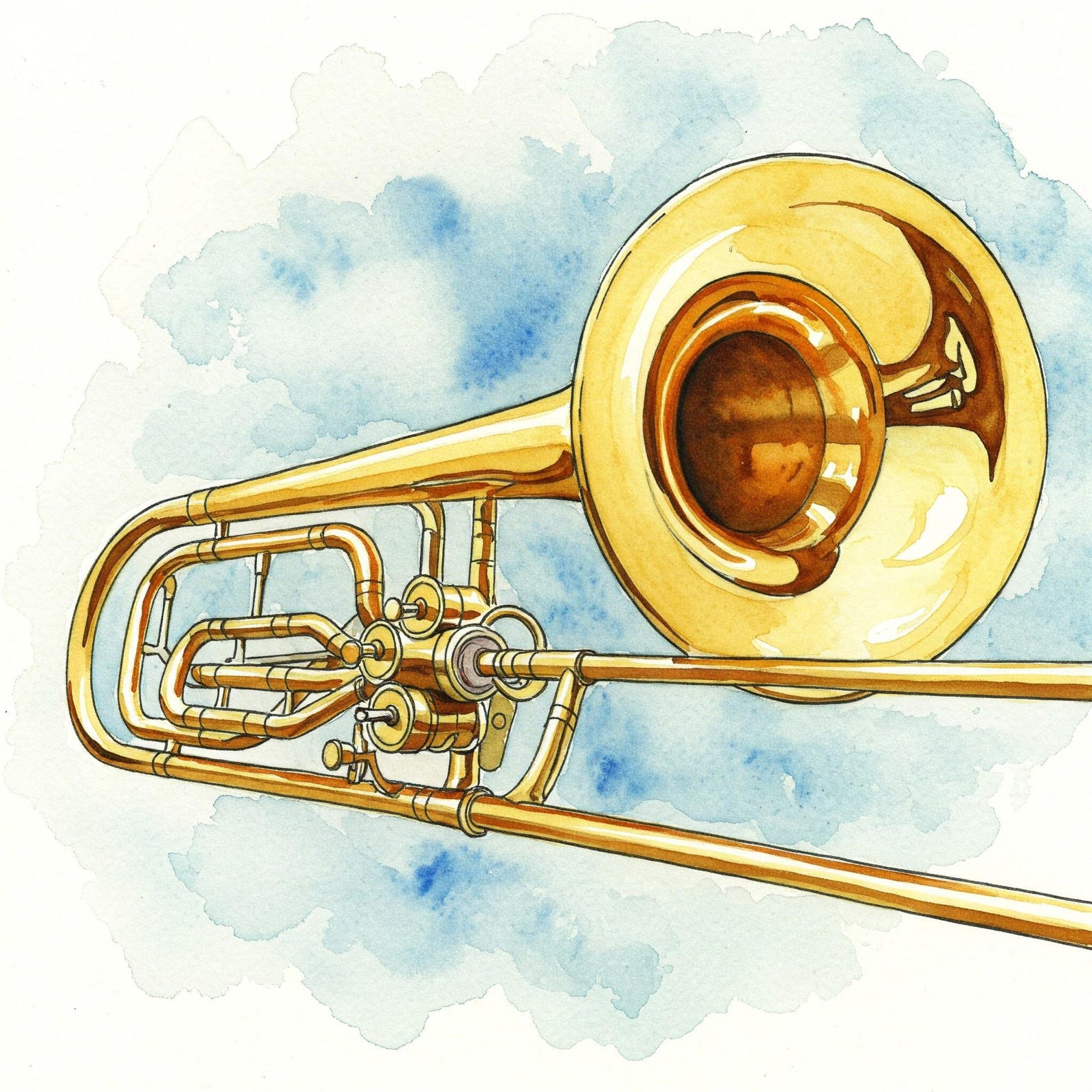 Trombone Cross Stitch Pattern - Design Size: 200 X 200 Stitches - Etsy