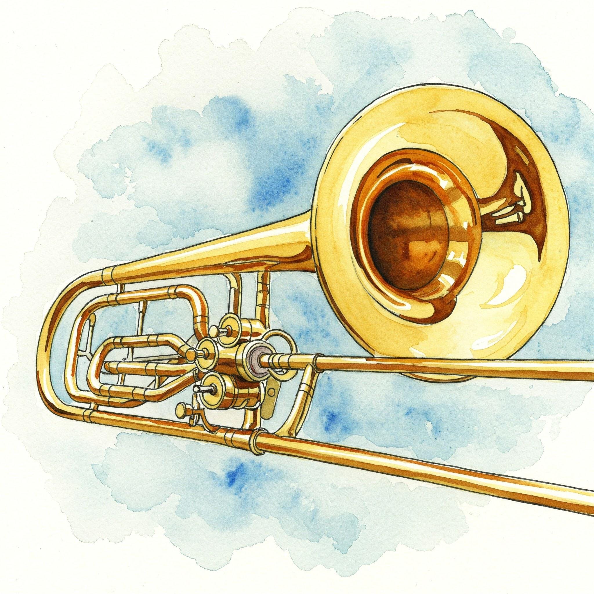 Trombone Cross Stitch Pattern - Design Size: 200 X 200 Stitches - Etsy
