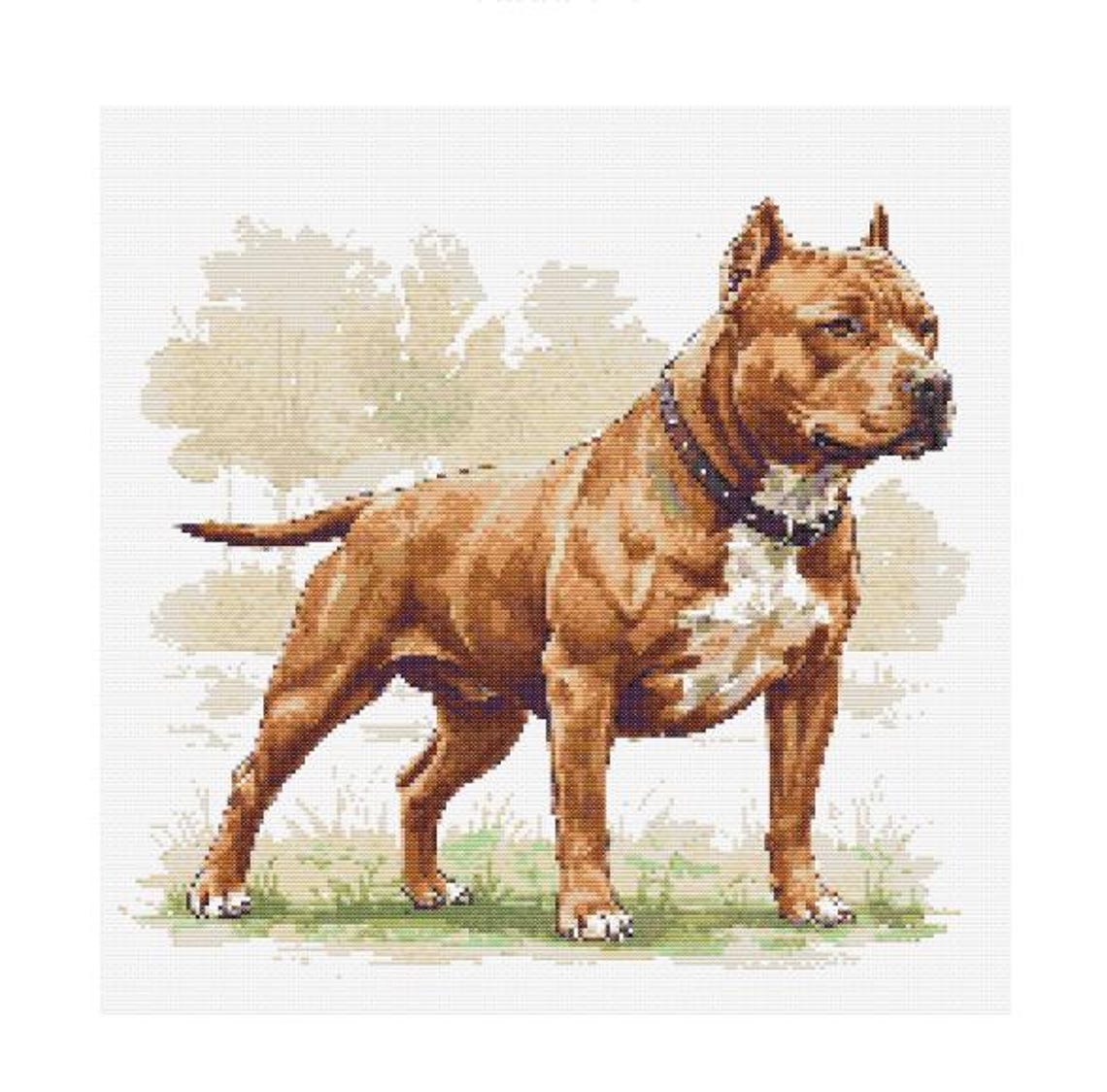 Pit Bull Watercolor Cross Stitch Pattern - Design Size: 200 X 200 ...