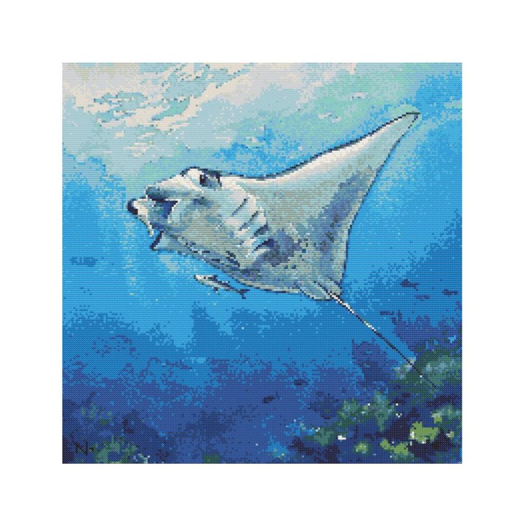 Manta Ray Cross Stitch Pattern - Design Size: 200 X 200 Stitches - Etsy