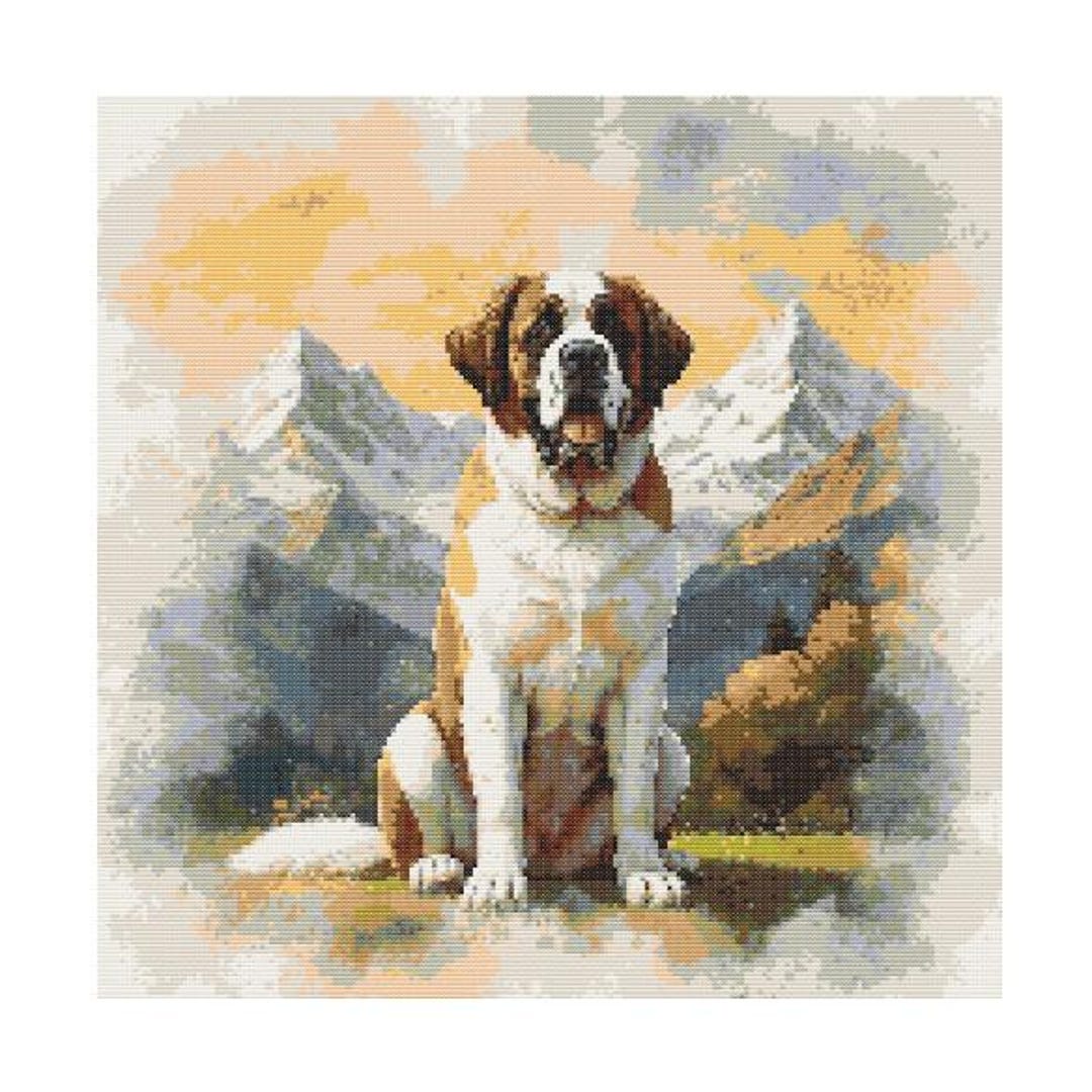 Saint Bernard Watercolor Cross Stitch Pattern - Design Size: 200 X 200 ...