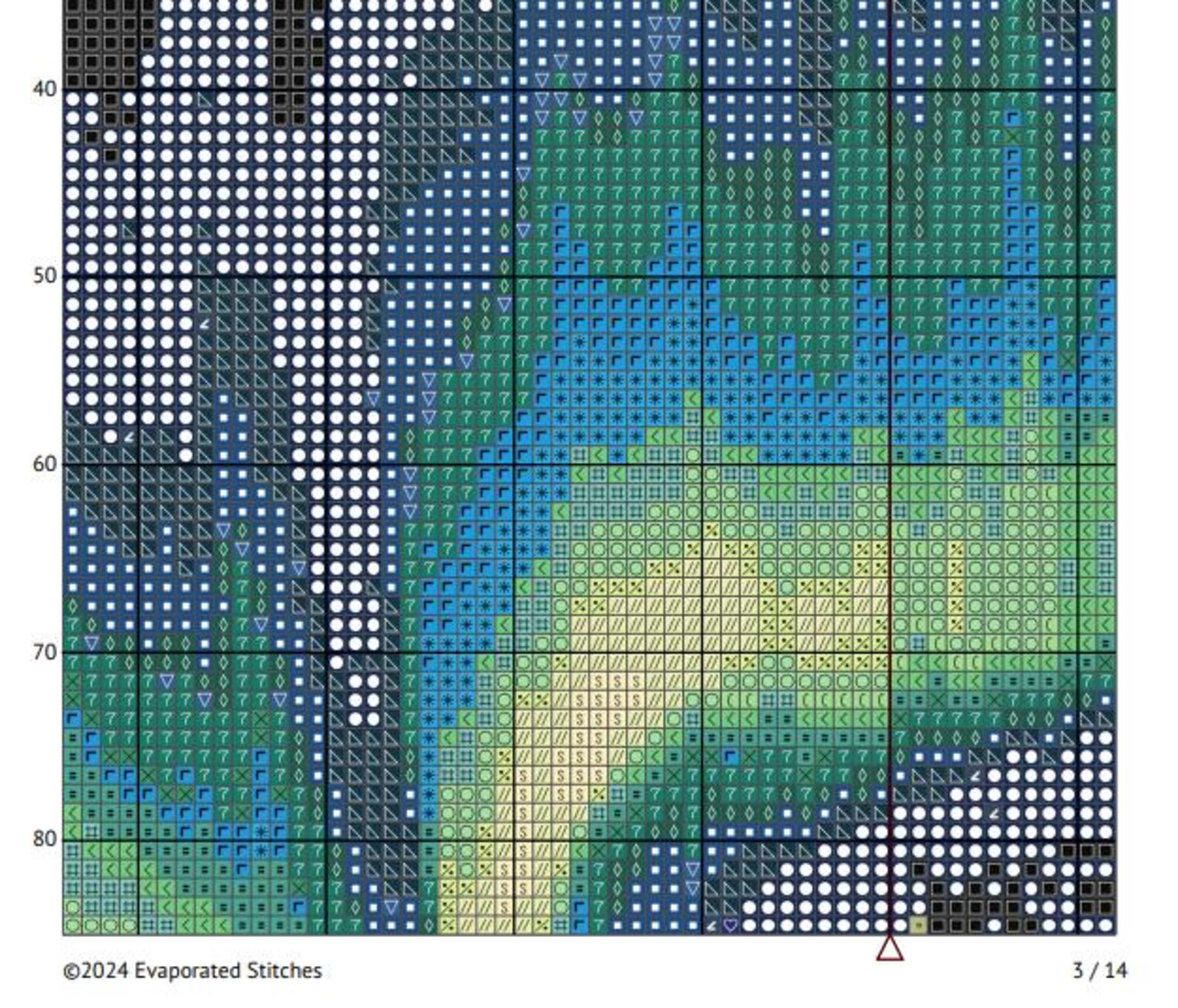 Northern Lights Reflection Cross Stitch Pattern - 200 X 200 Stitches - Etsy