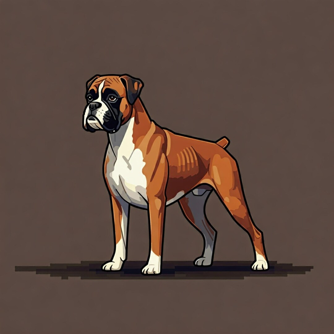 Boxer in Brown Cross Stitch Pattern - Design Size: 200 X 200 Stitches ...