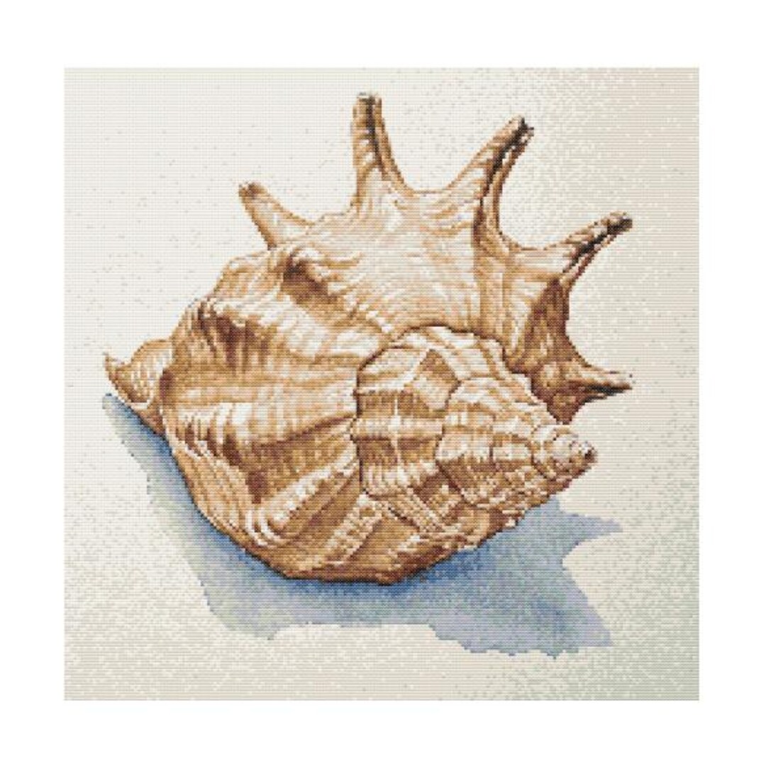 Seashell Watercolor Cross Stitch Pattern - Design Size: 200 X 200 ...