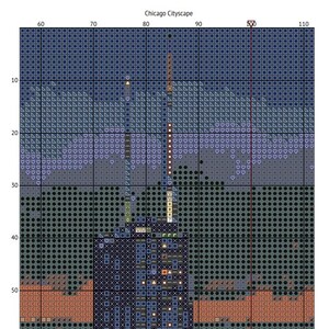Chicago Cityscape Cross Stitch Pattern - 200 X 200 Stitches - Etsy