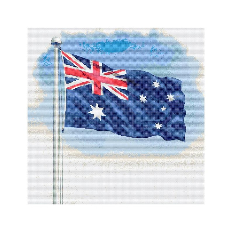 Australian Flag Watercolor Cross Stitch Pattern - 200 X 200 Stitches - Etsy