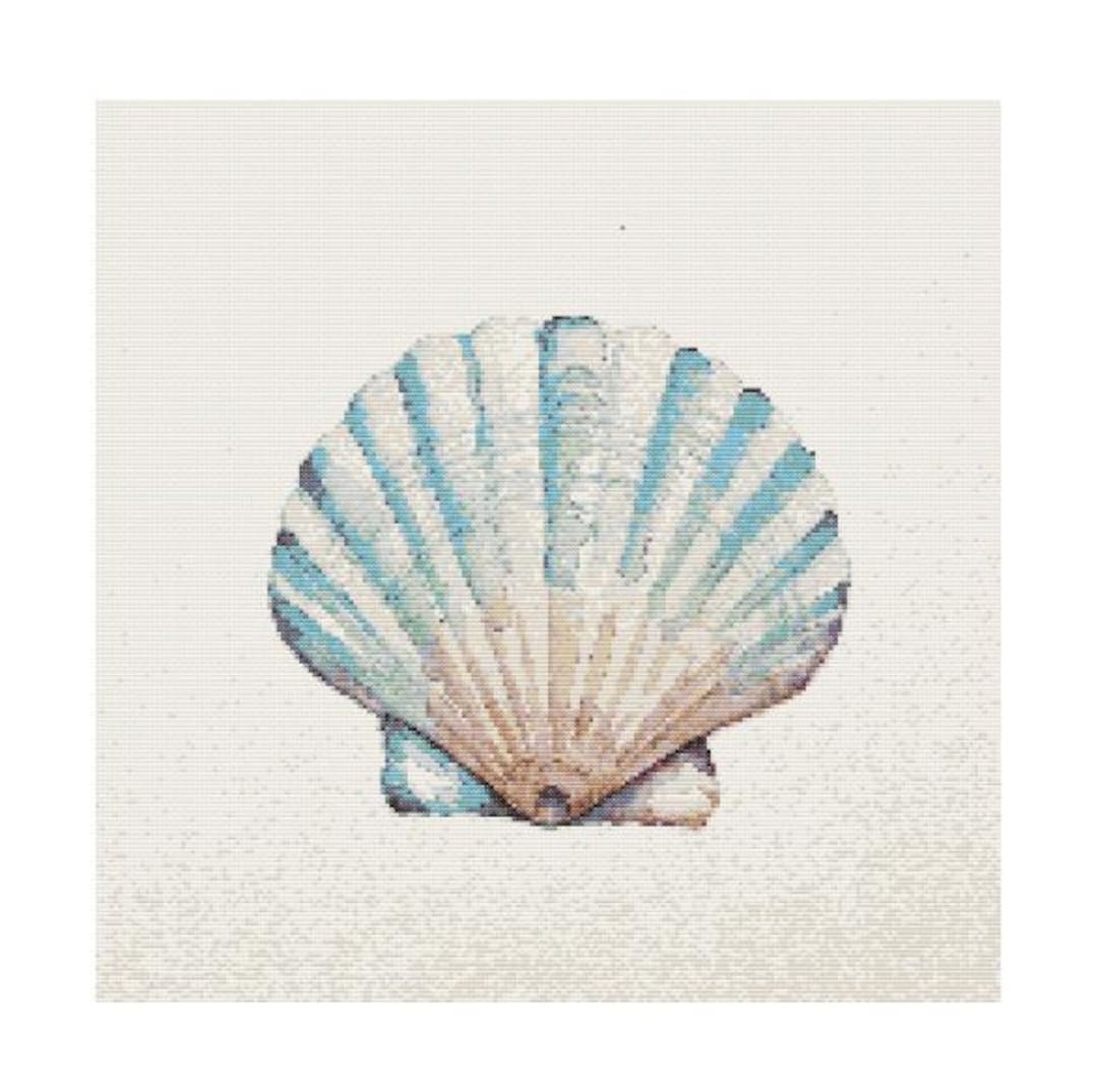 Seashell Watercolor Cross Stitch Pattern - Design Size: 200 X 200 ...