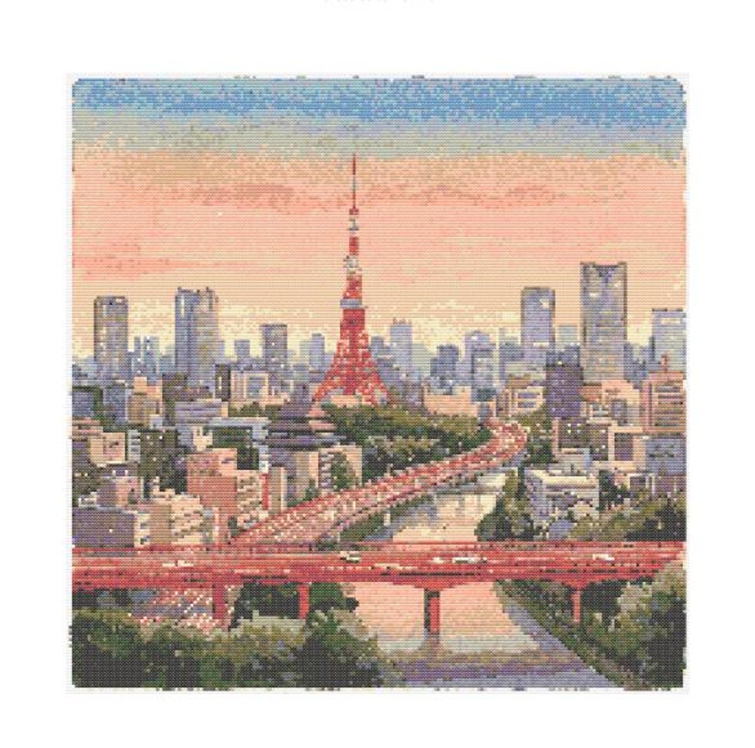 Tokyo, Japan Cross Stitch Pattern - 200 X 200 Stitches - Etsy