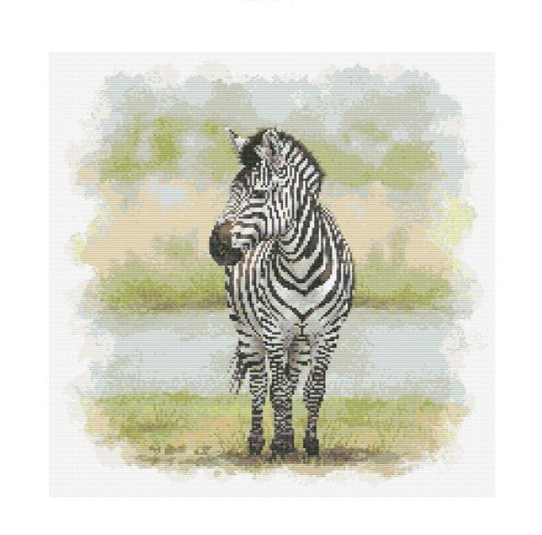 Zebra Watercolor Cross Stitch Pattern - Design Size: 200 X 200 Stitches ...