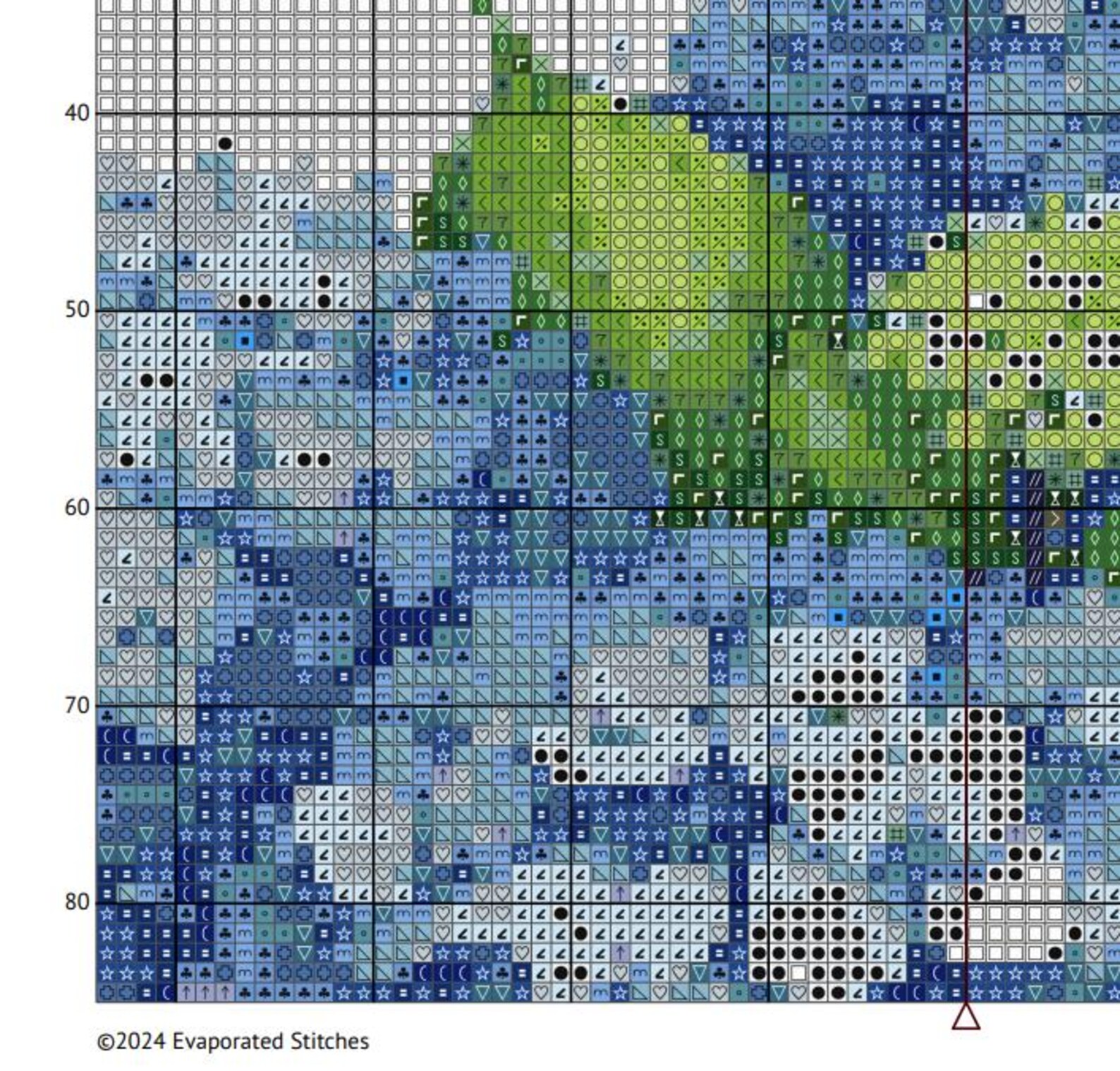 Blue Hydrangeas in Vase Watercolor Cross Stitch Pattern - Design Size ...