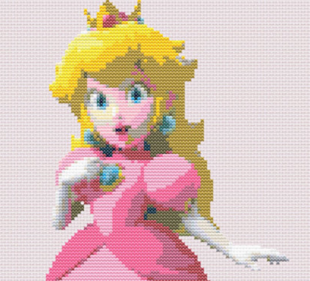Princess Peach Cross Stitch Pattern Design Size: 100 X 180 Stitches - Etsy