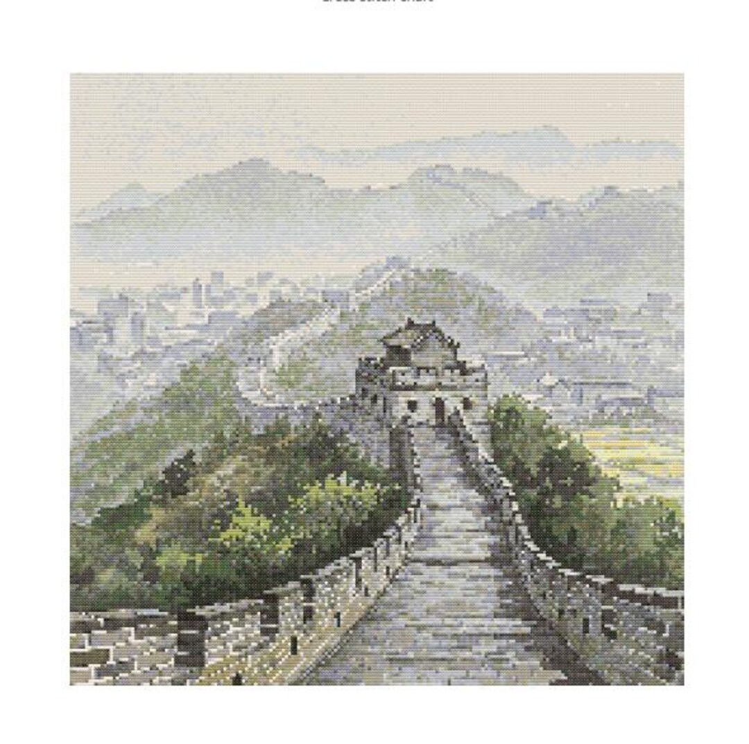 Wall of China Cross Stitch Pattern – Beginner Cityscape (PDF Pattern - Etsy