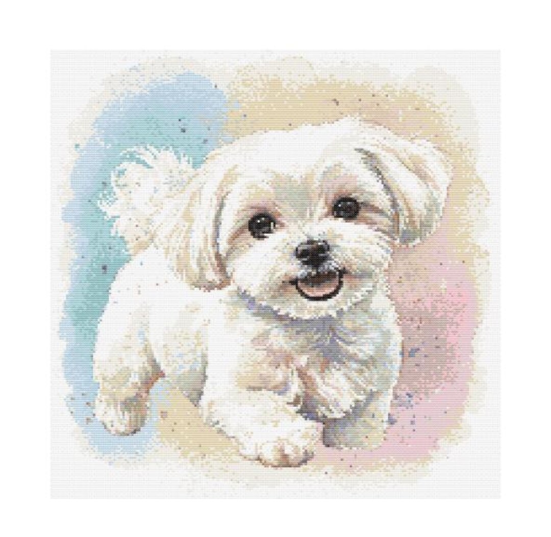 Maltipoo Watercolor Cross Stitch Pattern - Design Size: 200 X 200 ...