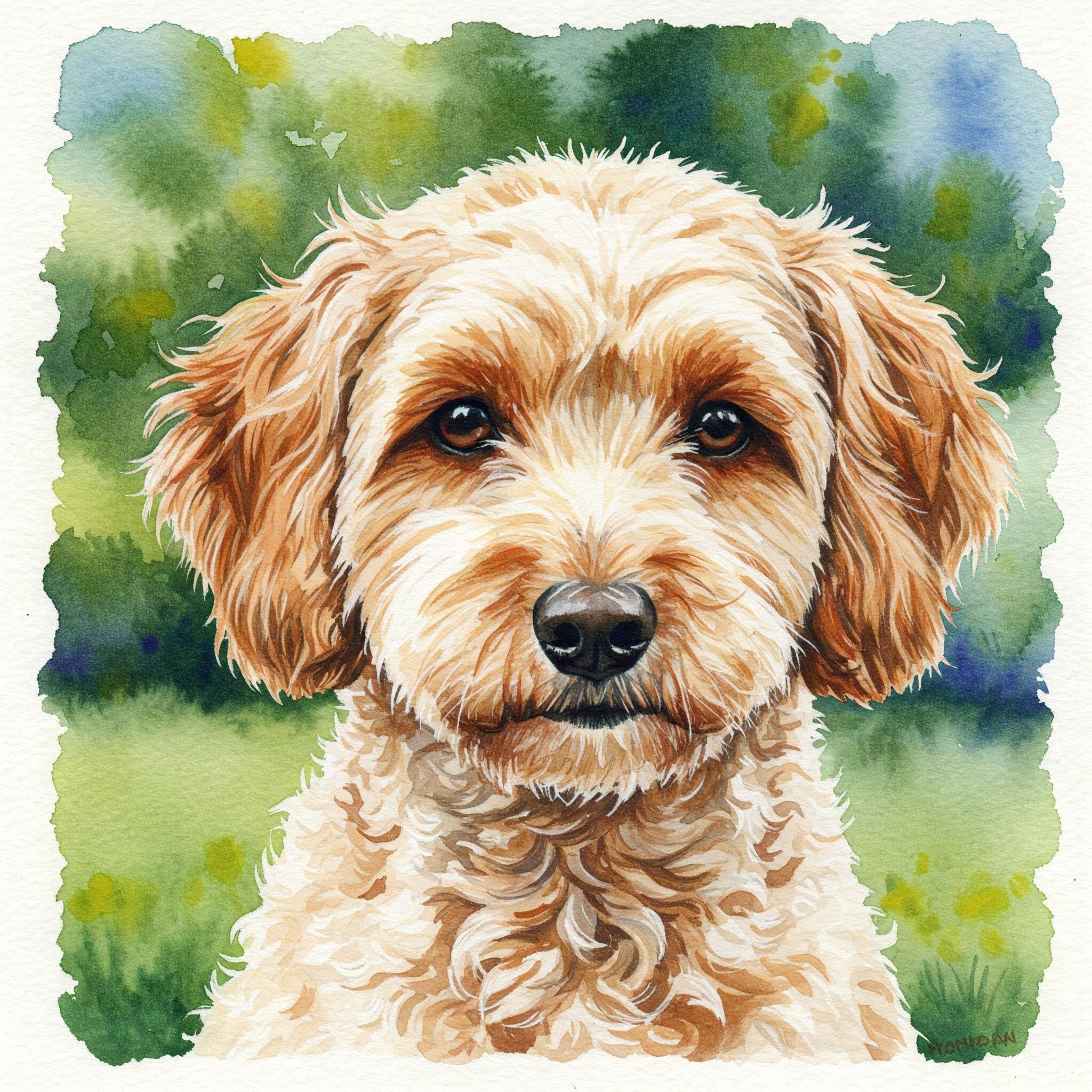 Labradoodle Watercolor Cross Stitch Pattern - Design Size: 200 X 200 ...