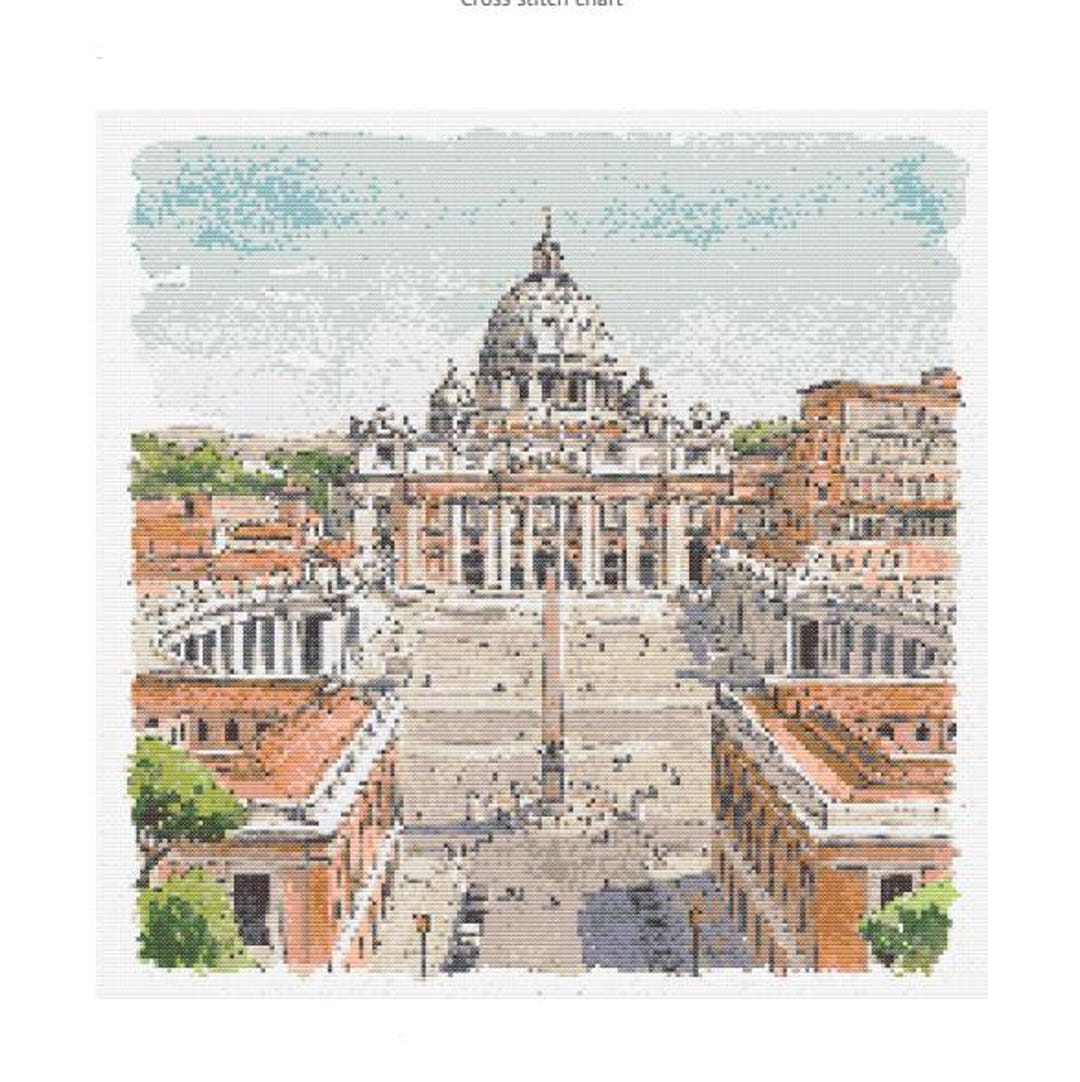 The Vatican in Rome Cross Stitch Pattern - 200 X 200 Stitches - Etsy