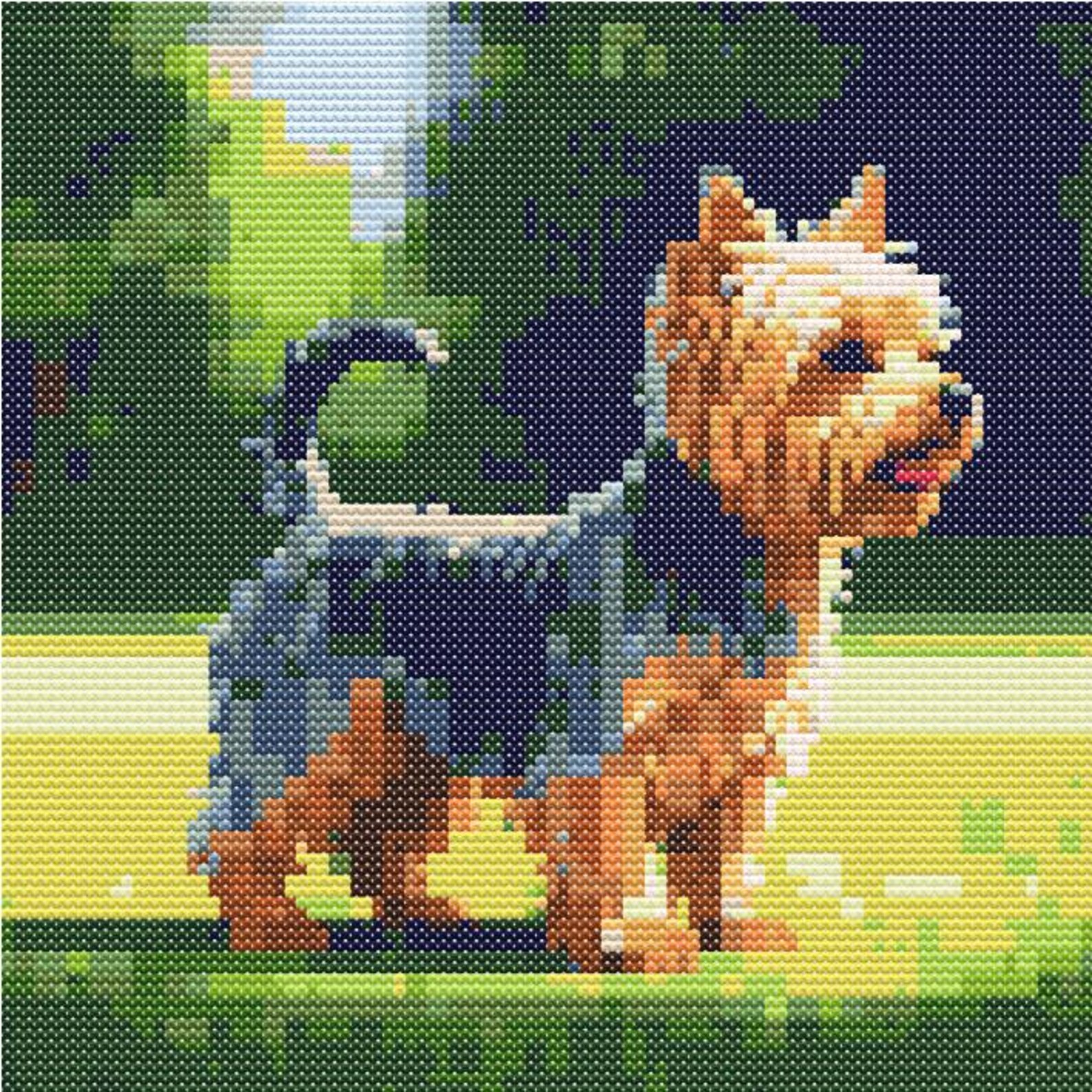 Yorkshire Terrier Dog Cross Stitch Pattern - Design Size: 100 X 100 ...