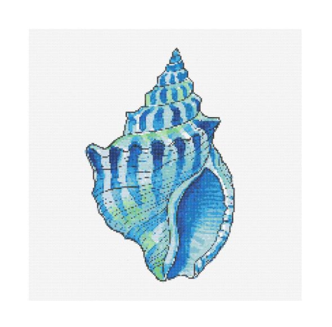 Seashell Watercolor Cross Stitch Pattern - Design Size: 200 X 200 ...