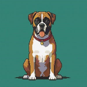 Boxer Dog Cross Stitch Pattern - Design Size: 200 X 200 Stitches - Etsy