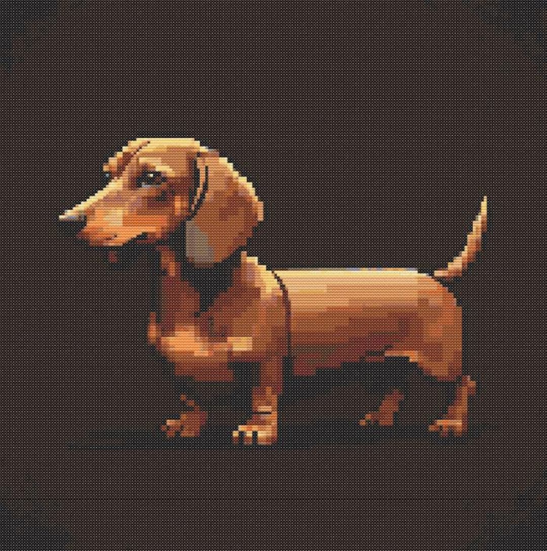 Dachshund Dog Cross Stitch Pattern - Design Size: 200 X 200 Stitches - Etsy