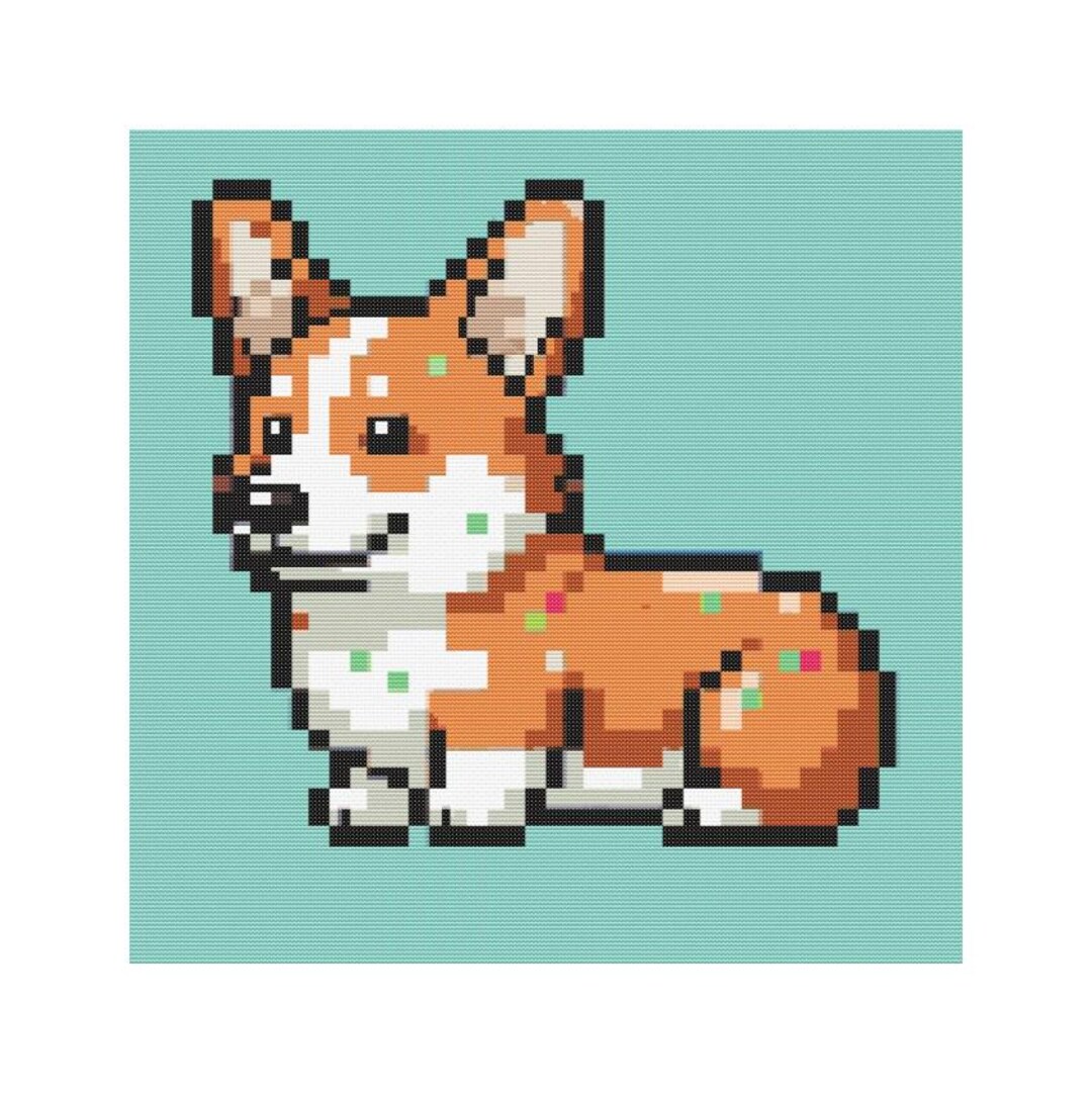 Welsh Corgi 8-bit Cross Stitch Pattern - Design Size: 200 X 200 ...