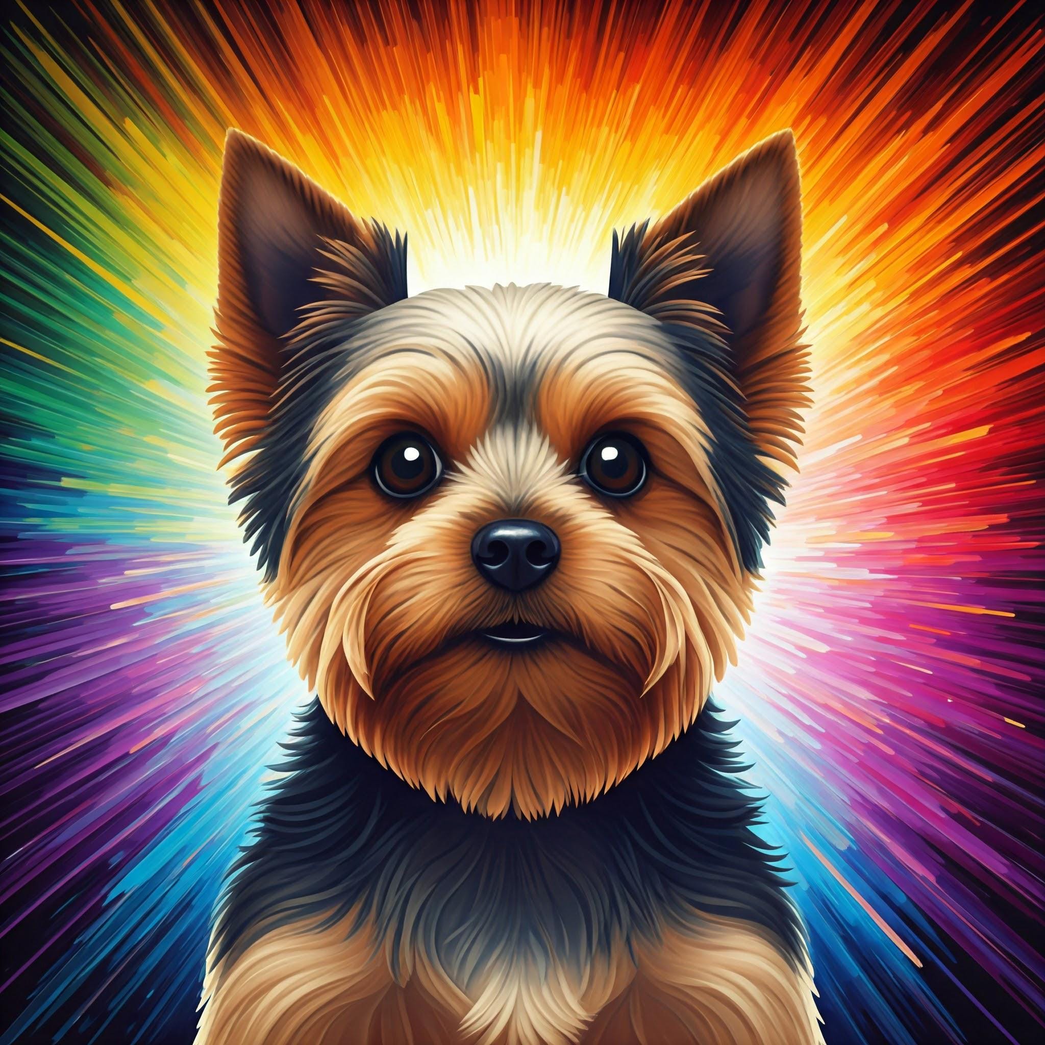 Yorkie Rainbow Yorkshire Terrier Cross Stitch Pattern - Design Size ...