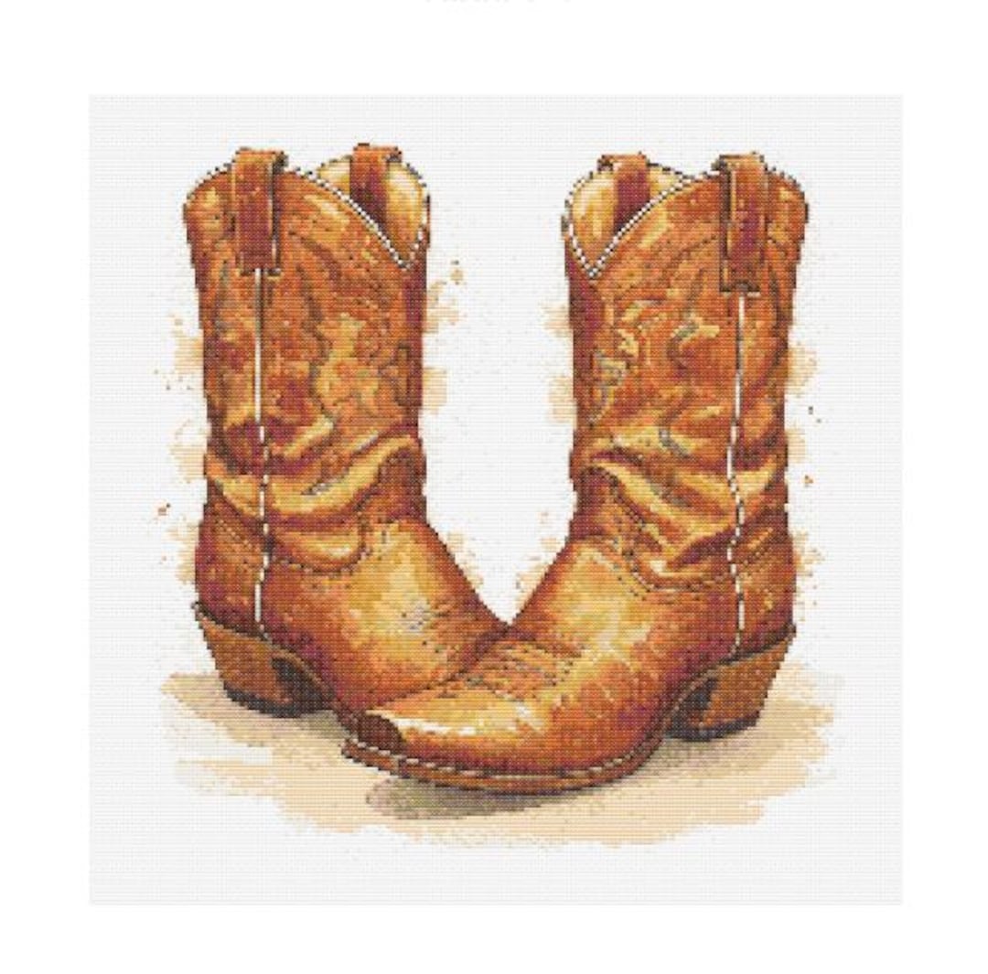 Cowboy Boots Cross Stitch Pattern - Design Size: 200 X 200 Stitches - Etsy
