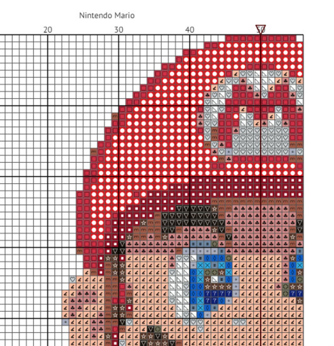 Mario Cross Stitch Pattern Design Size: 100 X 153 Stitches - Etsy