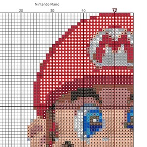 Mario Cross Stitch Pattern Design Size: 100 X 153 Stitches - Etsy