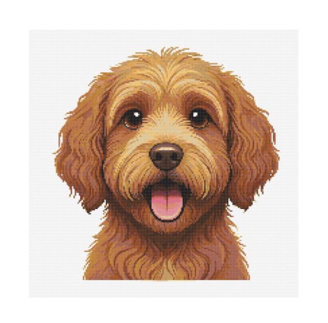 Labradoodle Puppy Portrait Cross Stitch Pattern - Design Size: 200 X ...