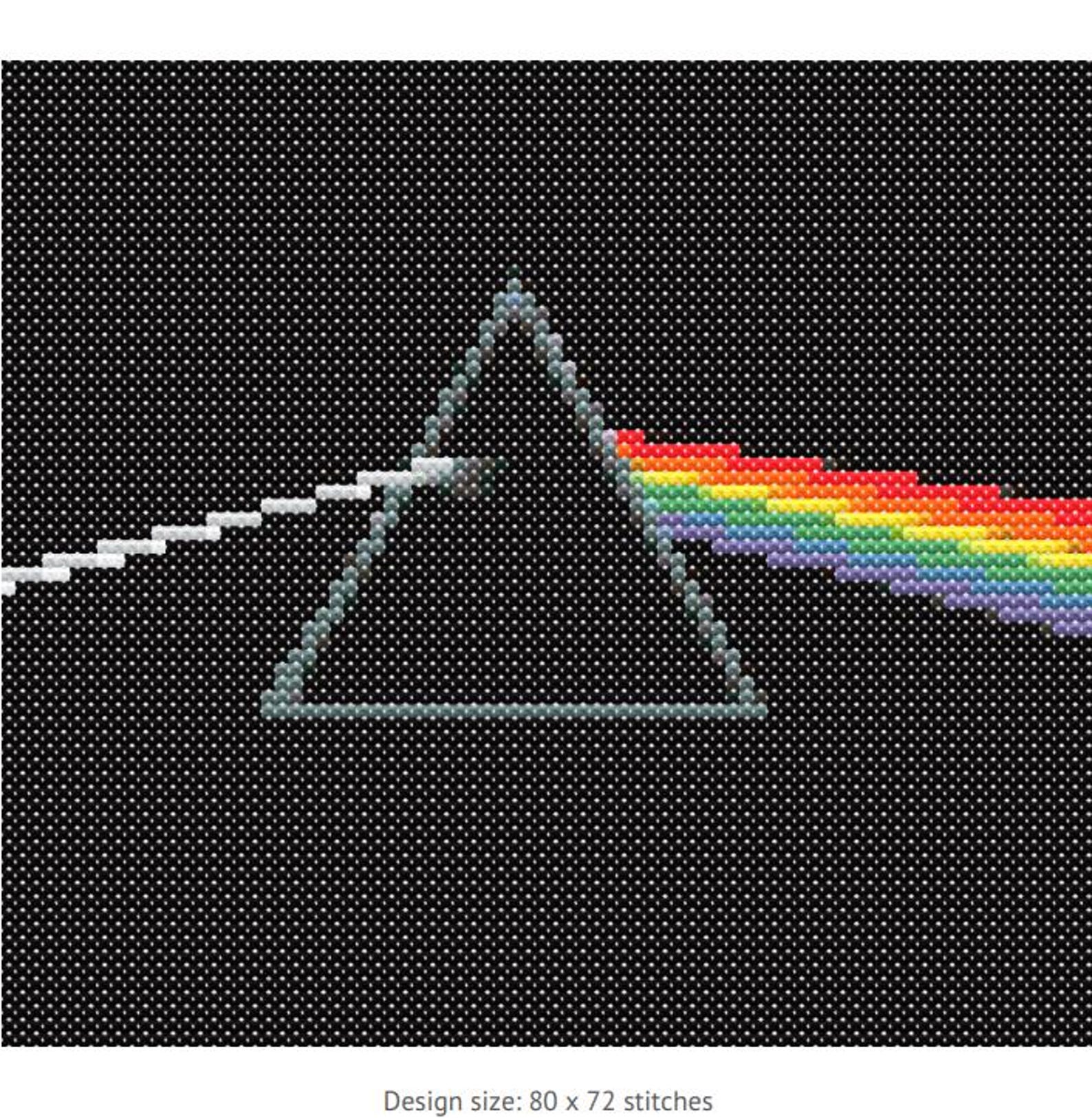 Pink Floyd DSOTM Cross Stitch Pattern: Rainbow Prism Fan Art (PDF ...