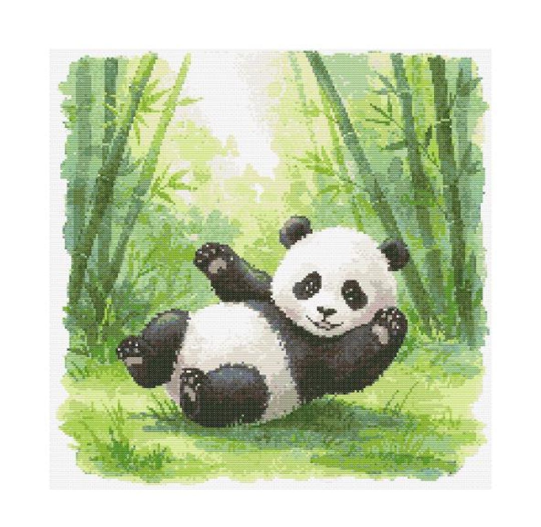 Panda Bear Watercolor Cross Stitch Pattern - Design Size: 200 X 200 ...