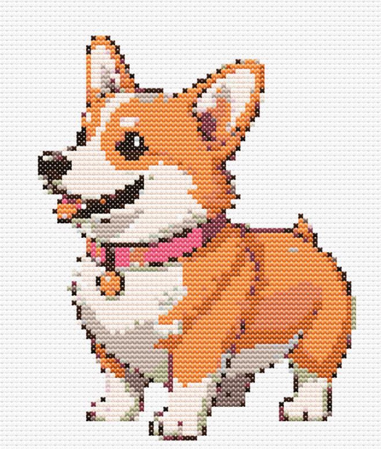 Welsh Corgi Dog Cross Stitch Pattern - Design Size: 80 X 100 Stitches ...