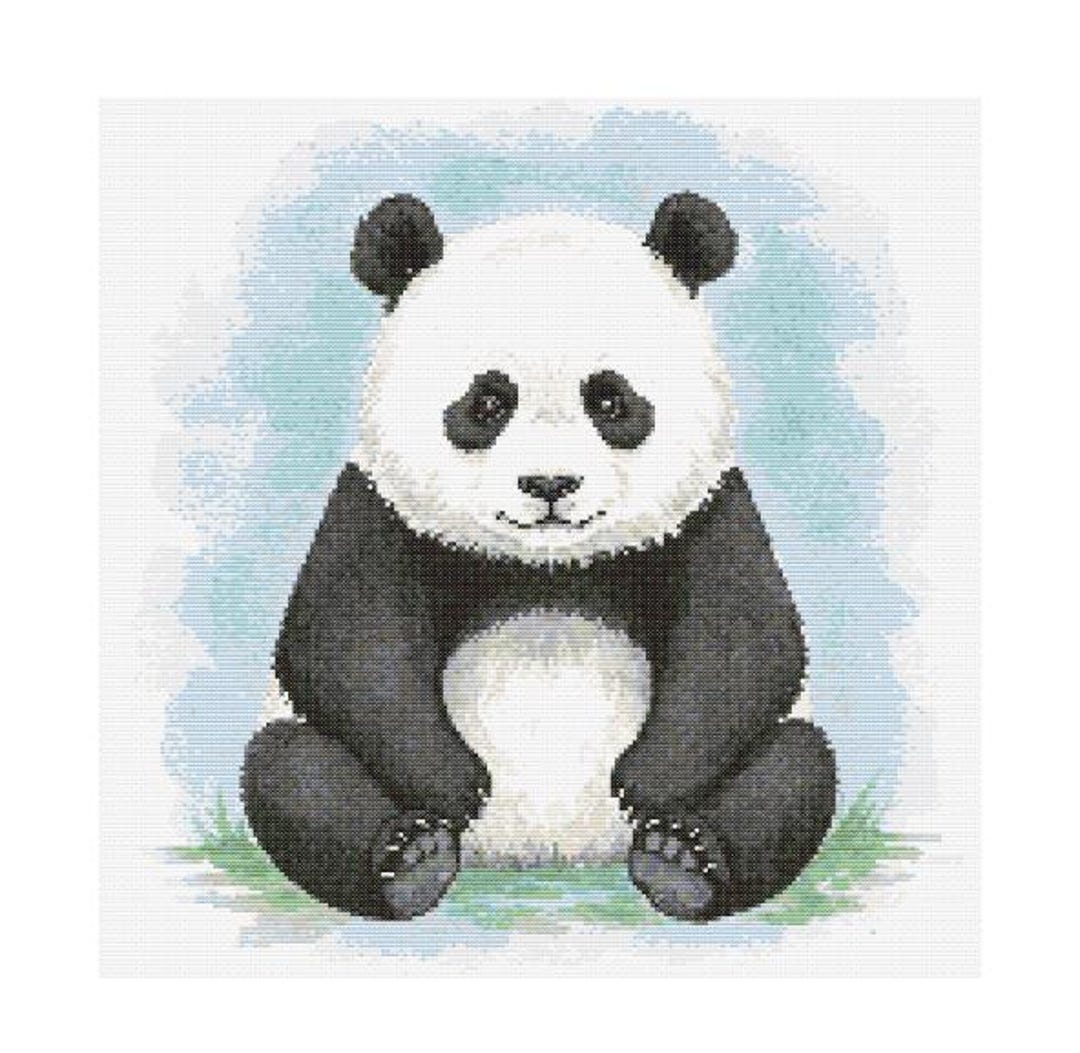 Panda Bear Watercolor Cross Stitch Pattern - Design Size: 200 X 200 ...